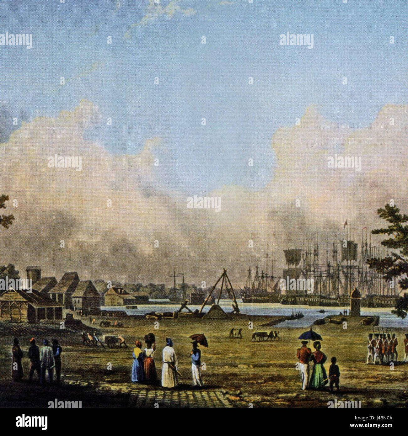 Port Louis, the capital of Mauritius, as depicted in this historical ...