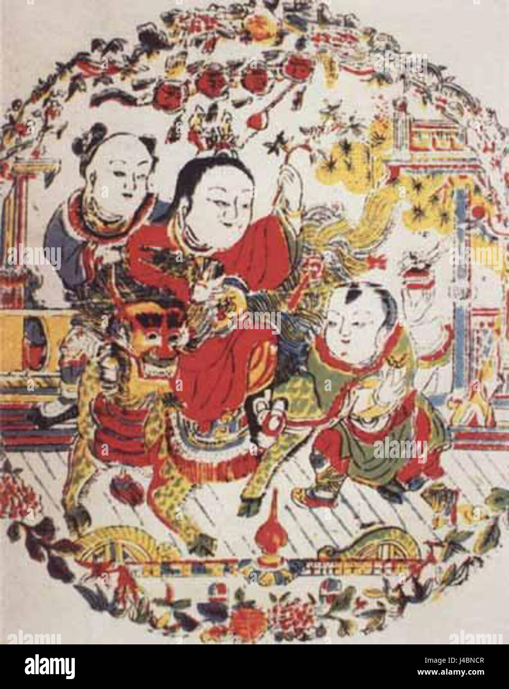 A representation of the mythical Chinese creature, Qilin, bringing a ...