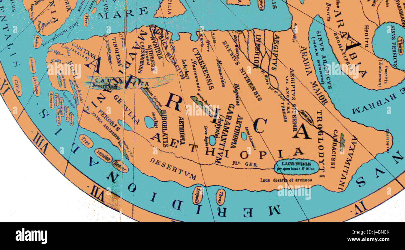 Ravenna Cosmography 1889 Africa crop Stock Photo - Alamy