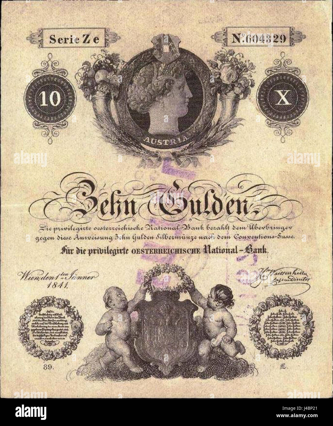 PONB 10 Gulden 1841 obverse Stock Photo - Alamy