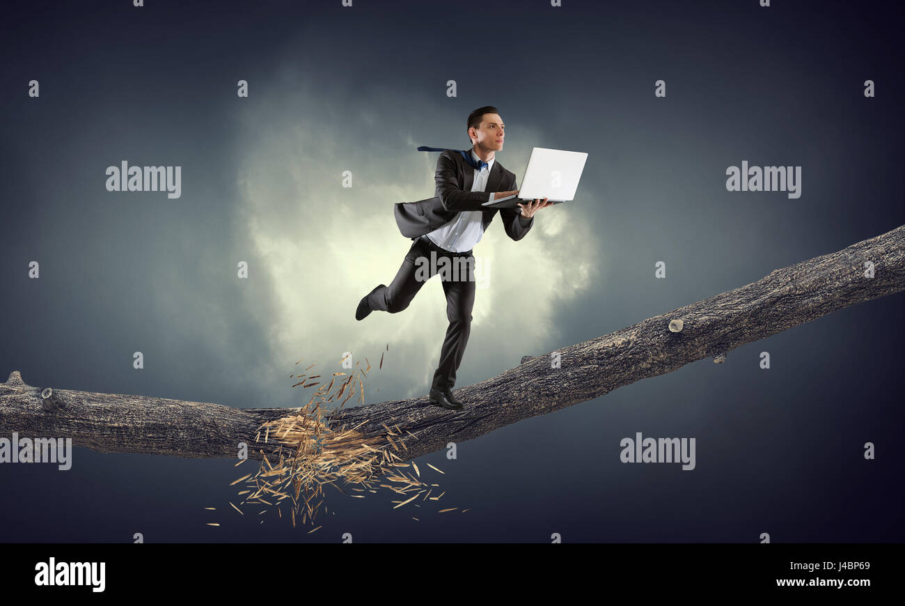 Overcoming Fear Of Failure Mixed Media Stock Photo Alamy