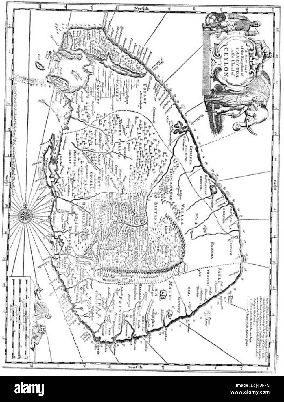 This 1681 map by Robert Knox details Ceylon (now Sri Lanka), focusing ...
