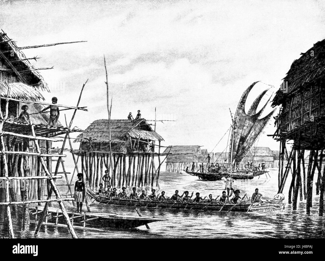 A depiction from 'Popular Science Monthly' illustrating the traditional ...
