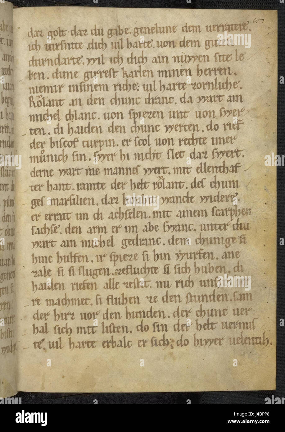 The Pfaffe Konrad manuscript, specifically the 'Rolandslied' (Song of ...