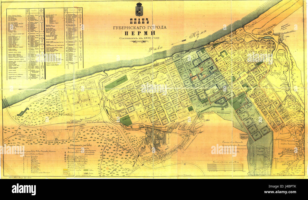 Perm Map 1908 Stock Photo - Alamy