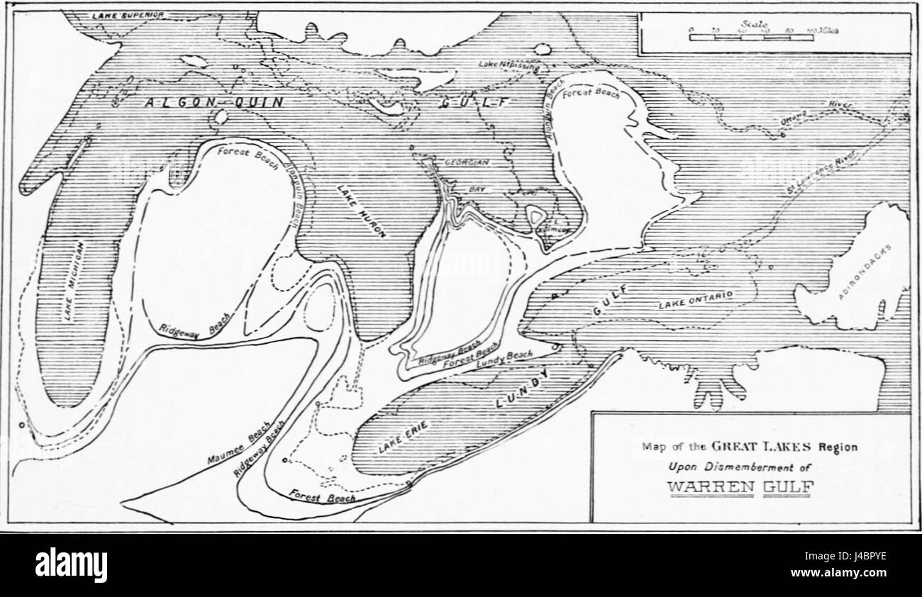 Vintage map of the great lakes hi-res stock photography and images - Alamy