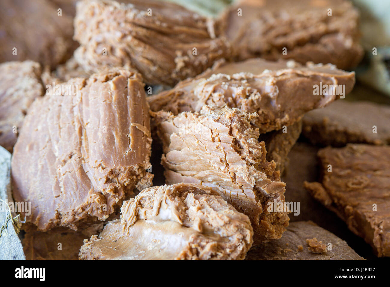Jaggery has been set and is ready to eat in Punjab, India Stock Photo ...
