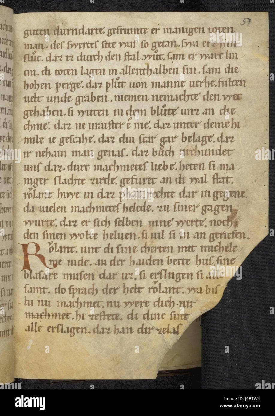 The 'Rolandslied' (Song of Roland) is a medieval epic poem, with a ...