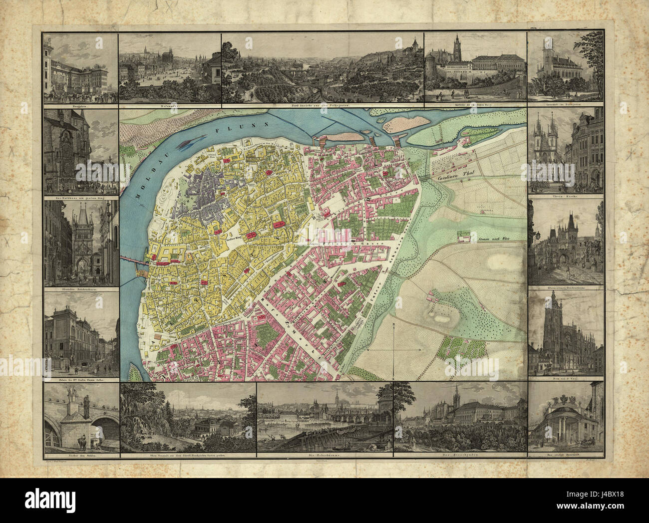 The Pinasuv plan illustrates a detailed map of Prague’s historic Old ...