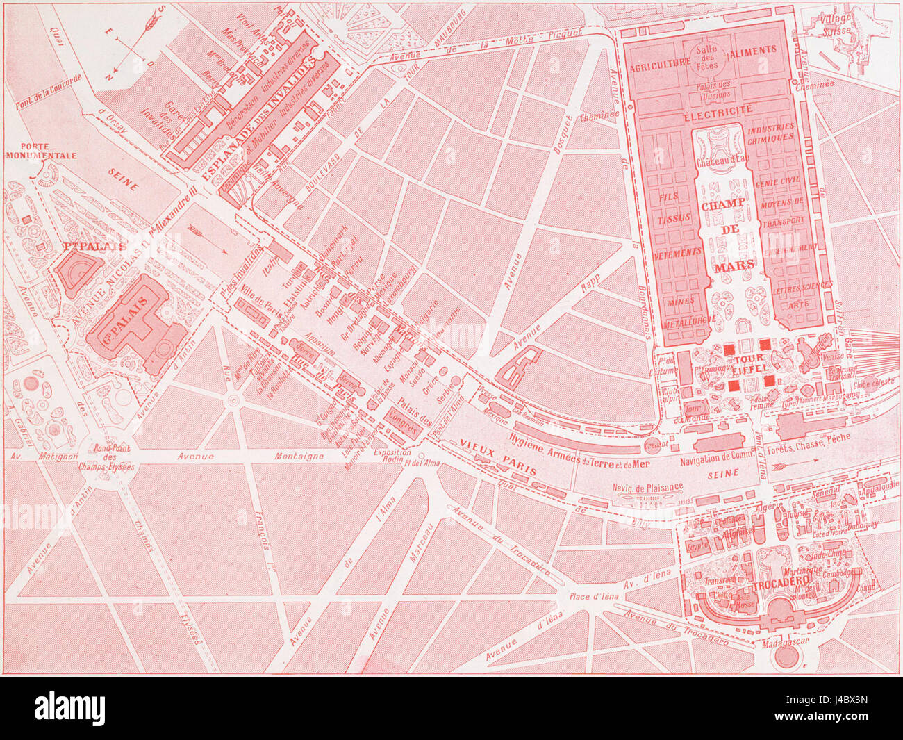 Map of paris 1900 hi-res stock photography and images - Alamy