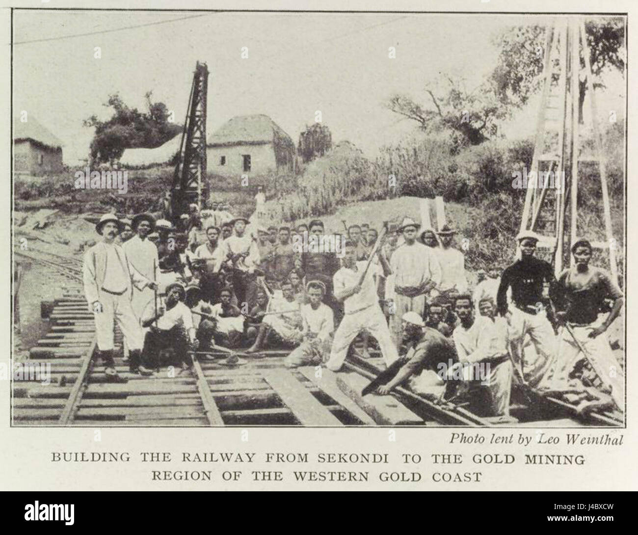 The Railway on the Gold Coast, 1910, refers to the early transportation ...