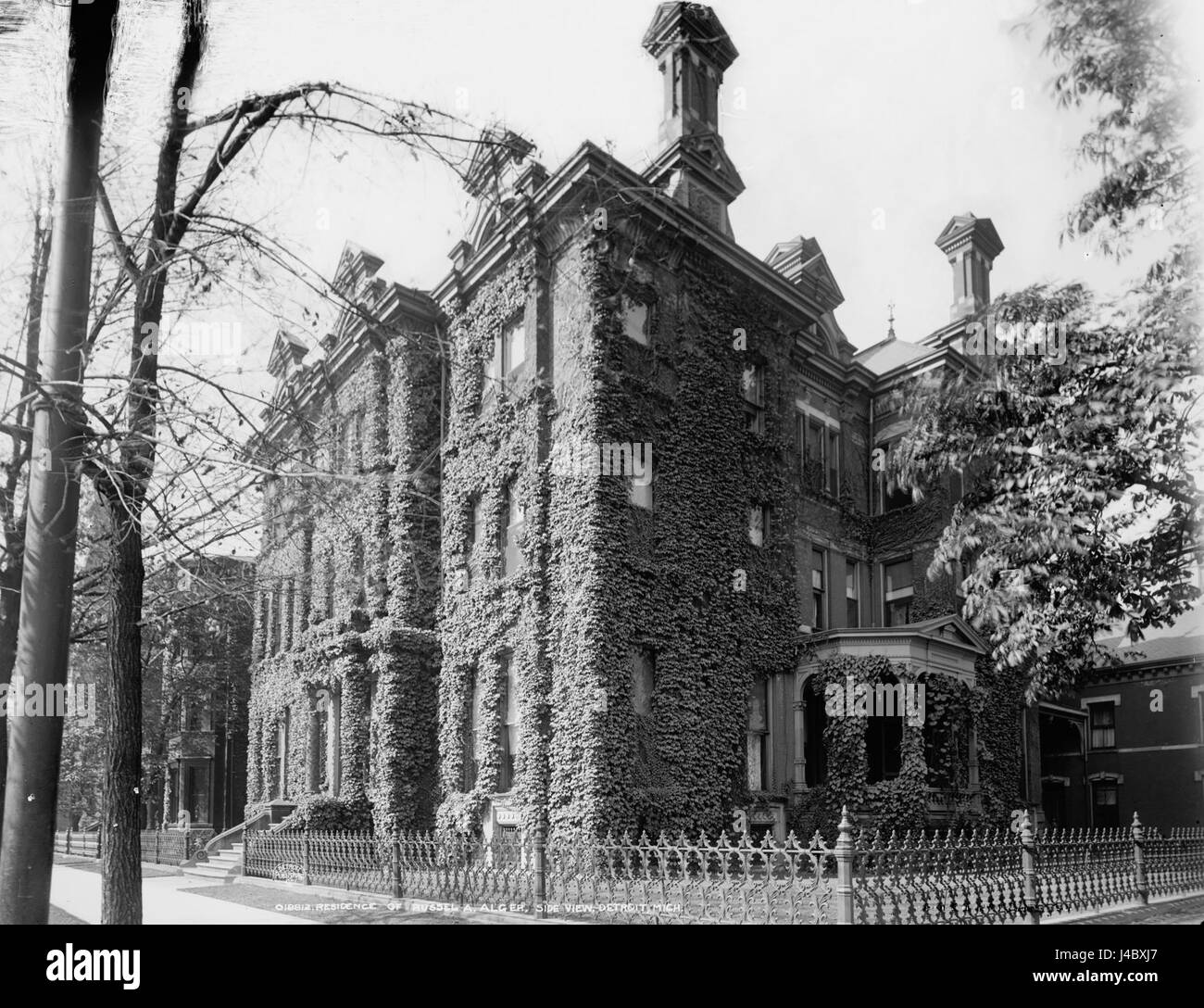 This image shows the side view of the residence of Russell A. Alger in ...