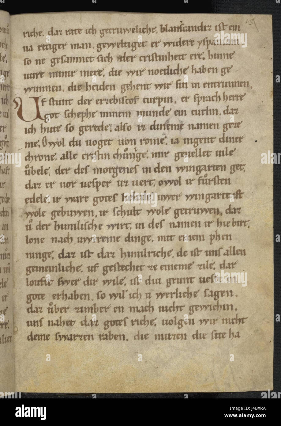 Pfaffe Konrad's 'Rolandslied' is an epic poem manuscript, located in ...