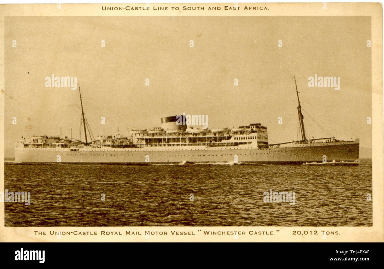 Postcard RMMV Winchester Castle Stock Photo - Alamy