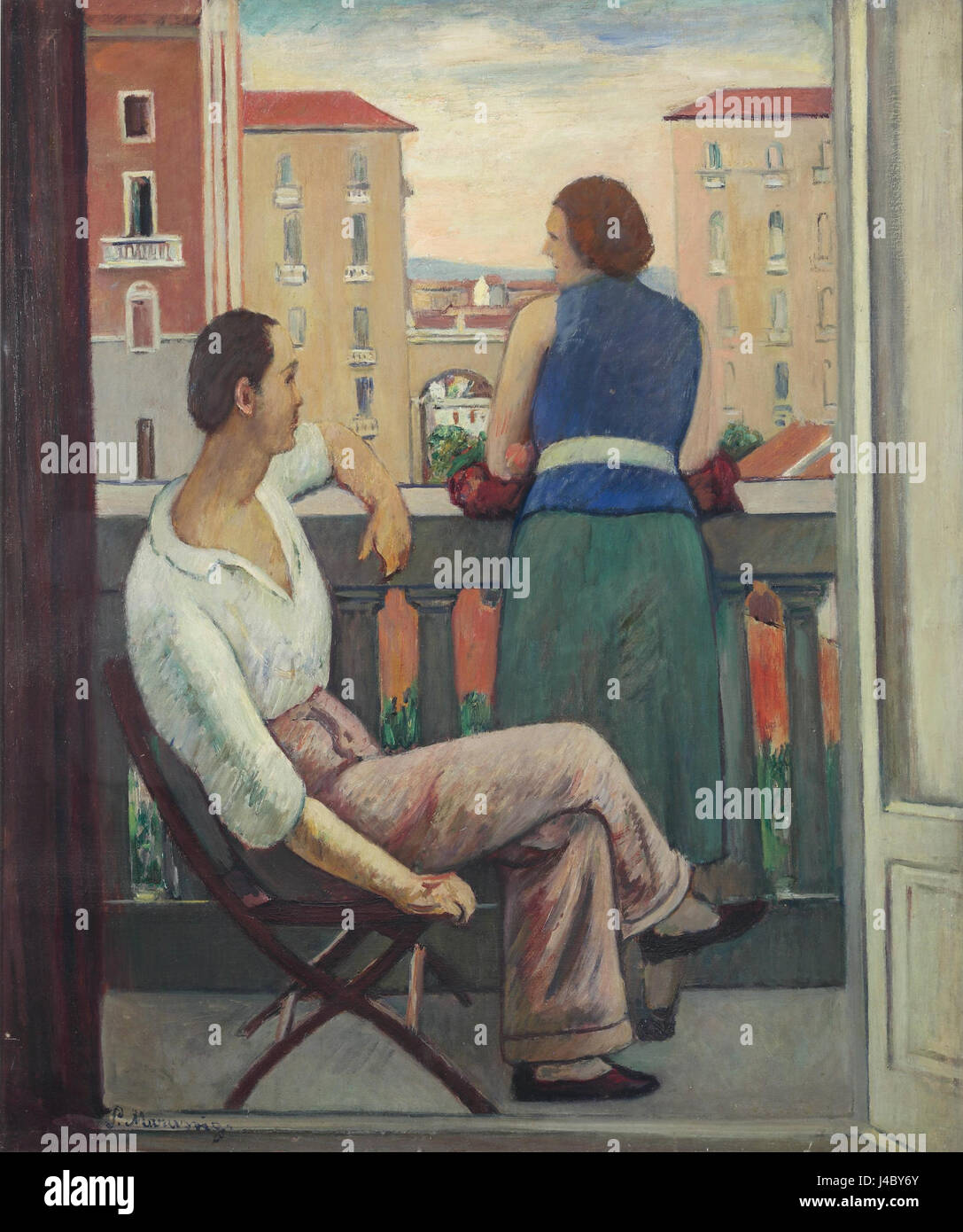 Piero Marussig Figure al balcone 1921 Stock Photo - Alamy
