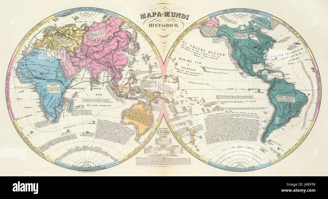 The 'Planisferio Historico' from 1840 is a historical map that provides ...