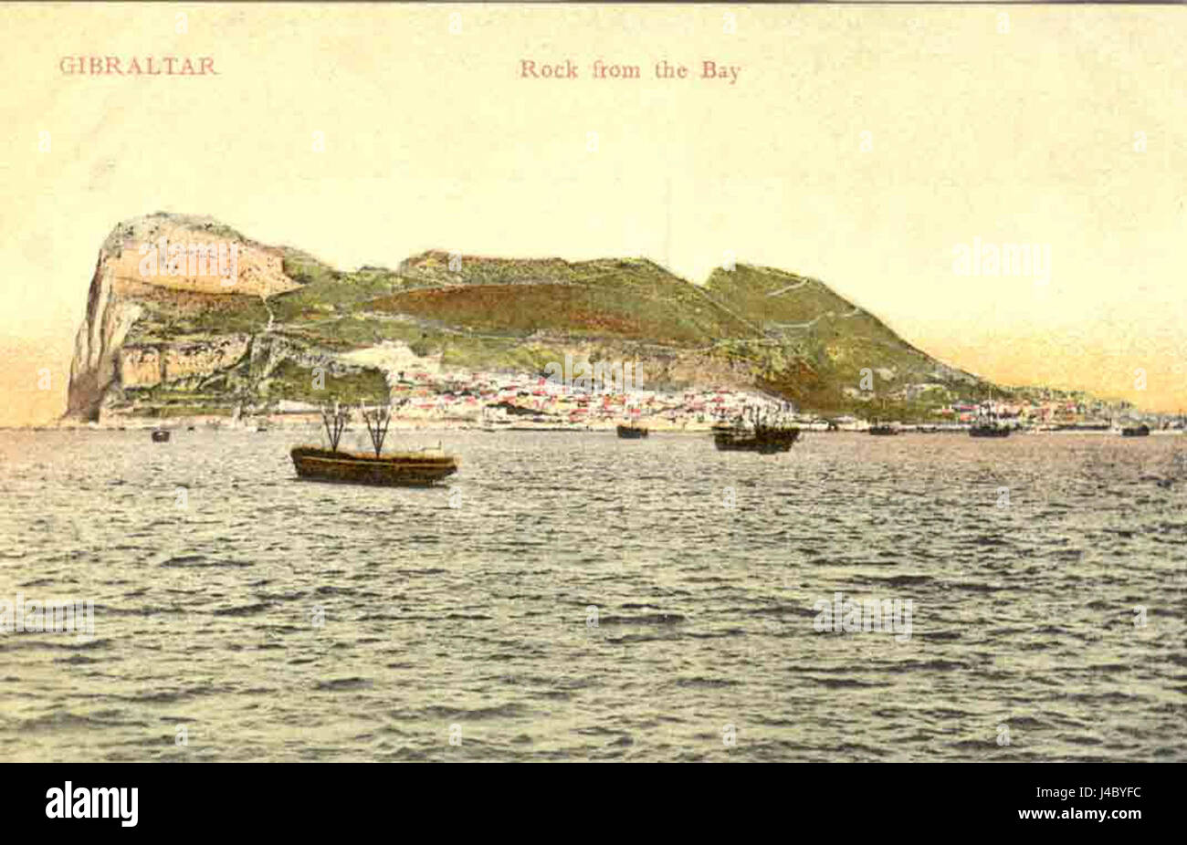 This image shows the Rock of Gibraltar, a prominent landmark located at ...