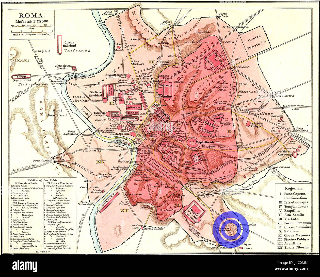 A historical plan of the Scipio Tomb (Sepulcrum Scipionum) in Rome, a ...