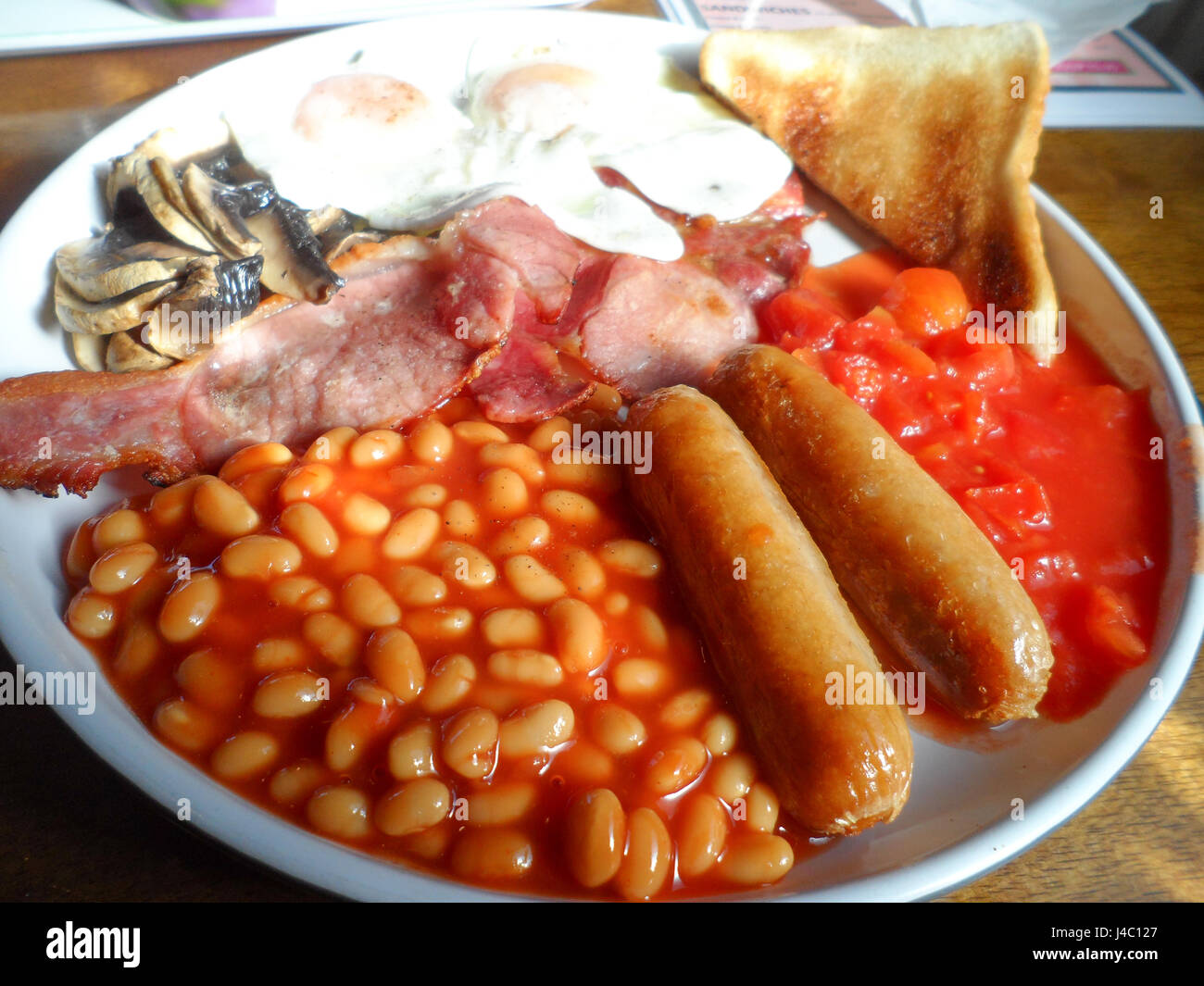 A traditional full English breakfast taken in a seafront cafe Stock ...