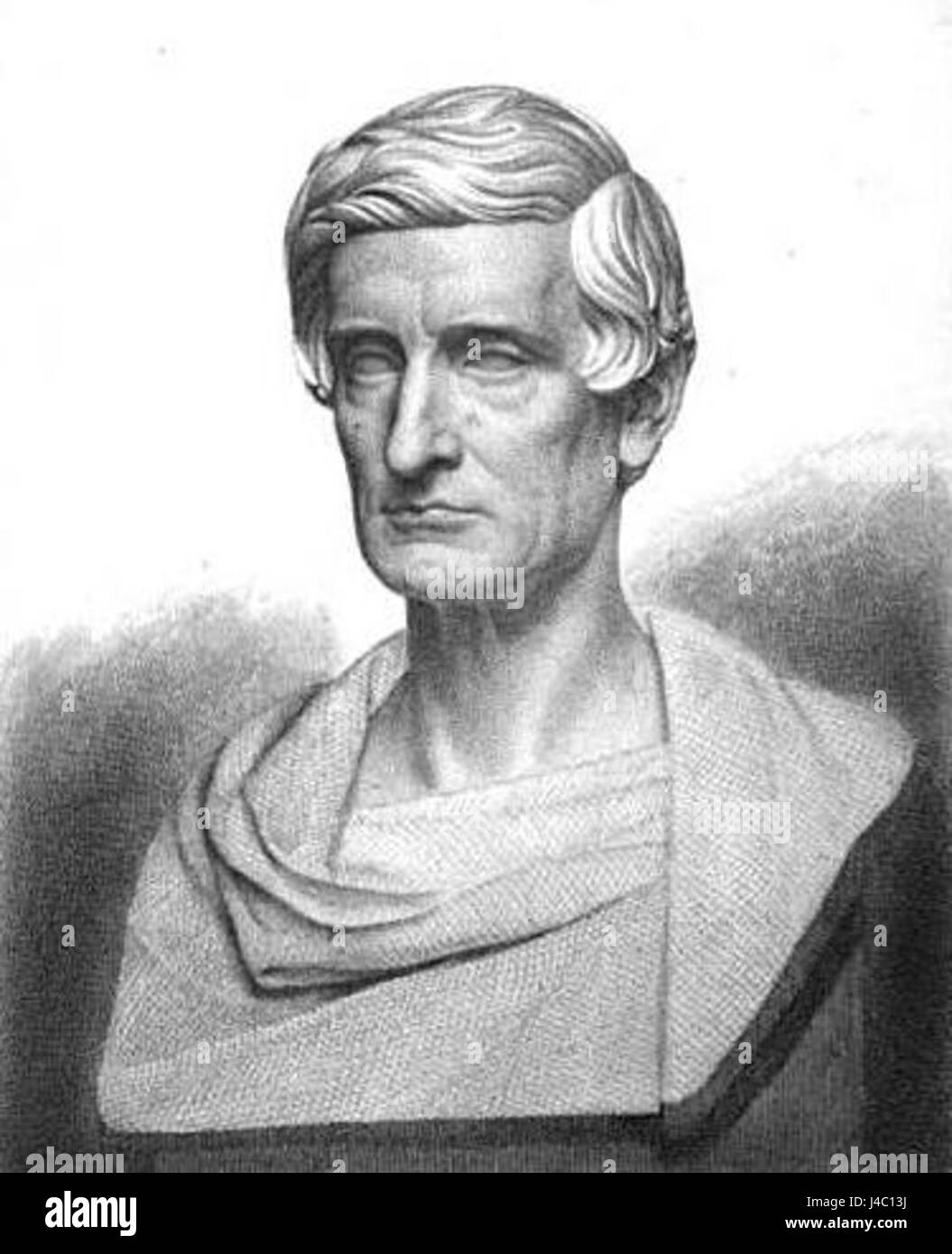 A bust of the Italian artist Rossi, representing the neoclassical style ...
