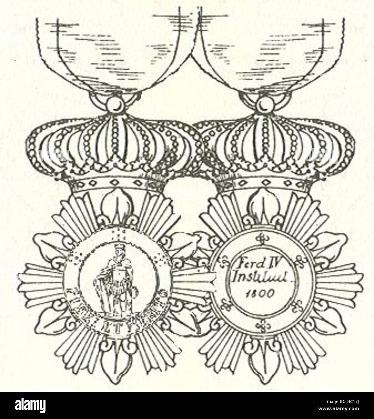 Ridder in de Orde van Sint Ferdinand en de Verdienste Napels 1800 Stock ...