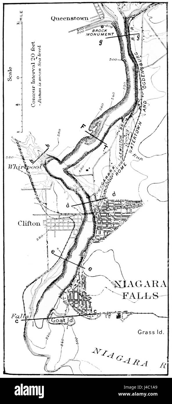 This map depicts the Niagara Gorge, illustrating the geological and ...