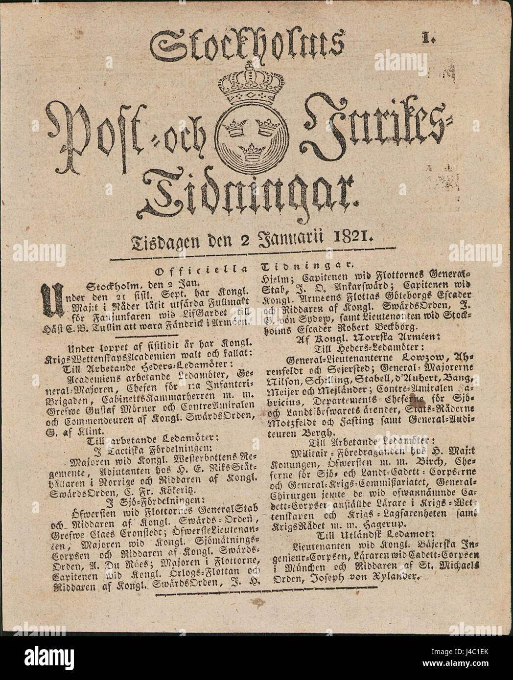 *Post och Inrikes Tidningar* is Sweden's official journal, which dates ...