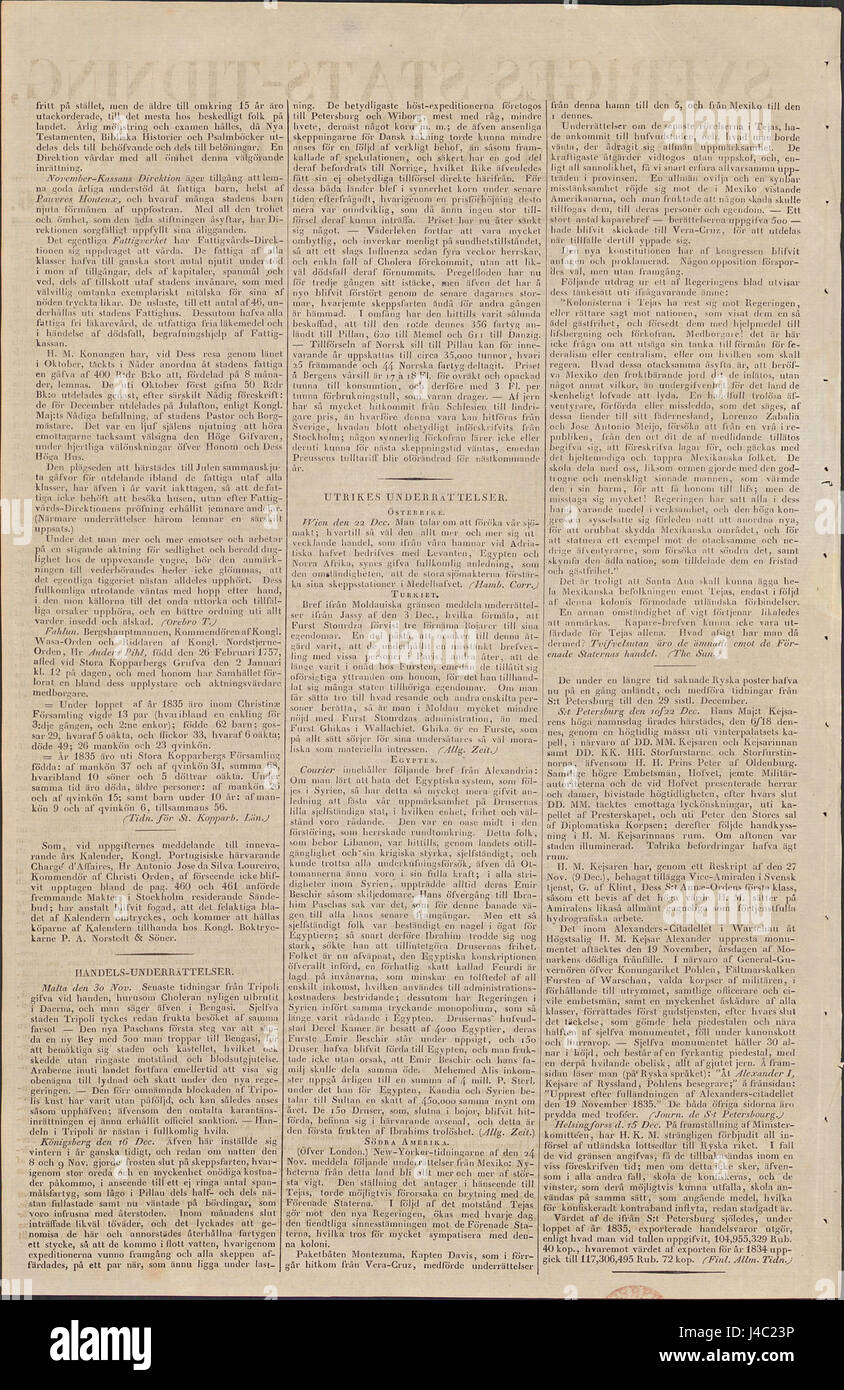 'Post och Inrikes Tidningar' is a Swedish periodical, and the issue ...