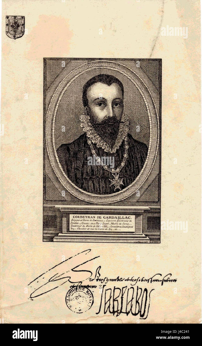 This portrait depicts Corbeyran de Cardaillac, a notable historical figure, possibly from French ...