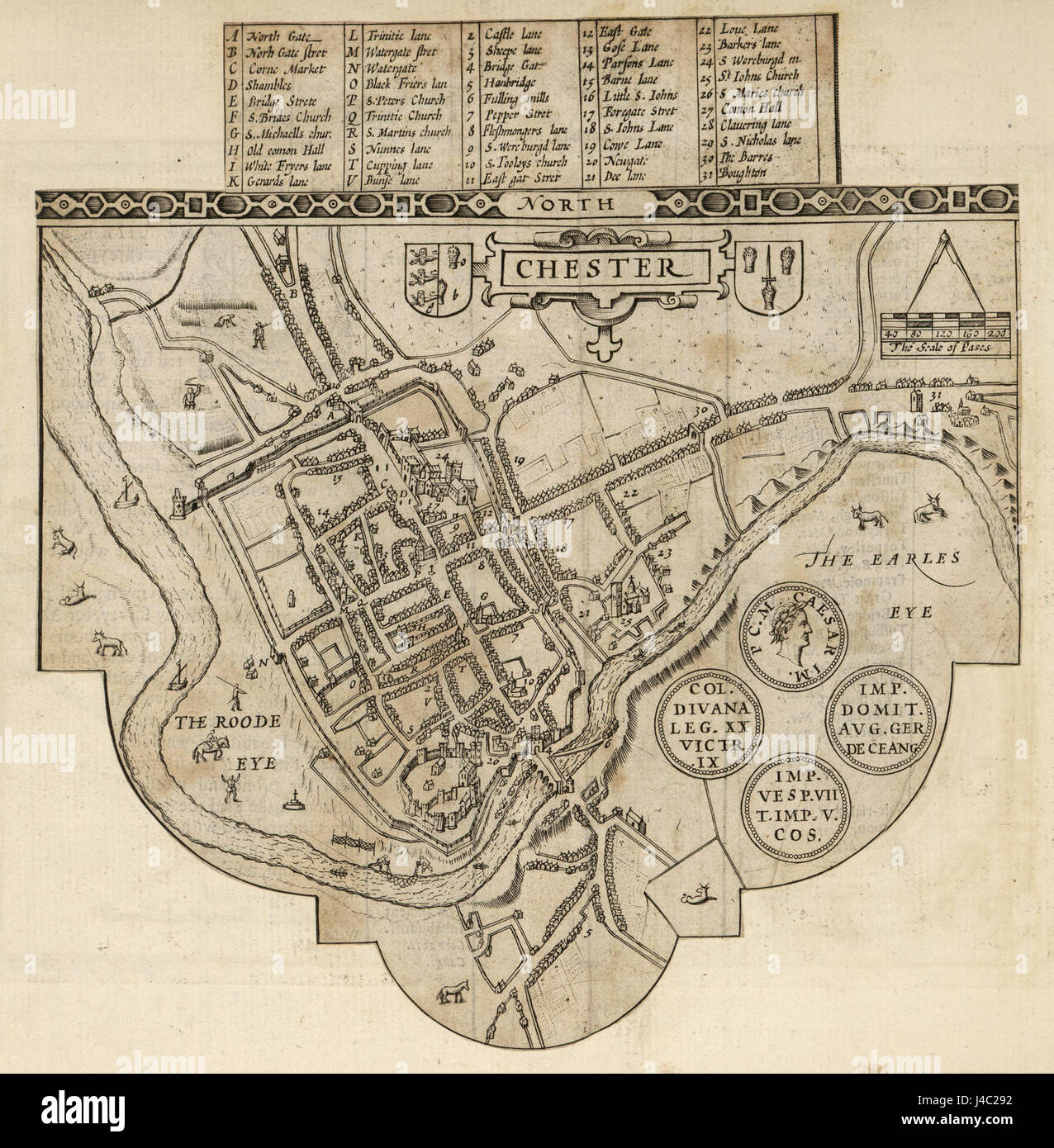 Plan of Chester Stock Photo - Alamy