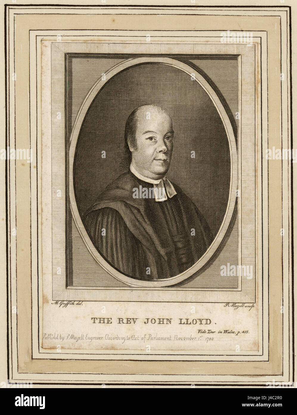 'Rev. John Lloyd 1780' is a portrait created by Moses Griffith in 1780 ...