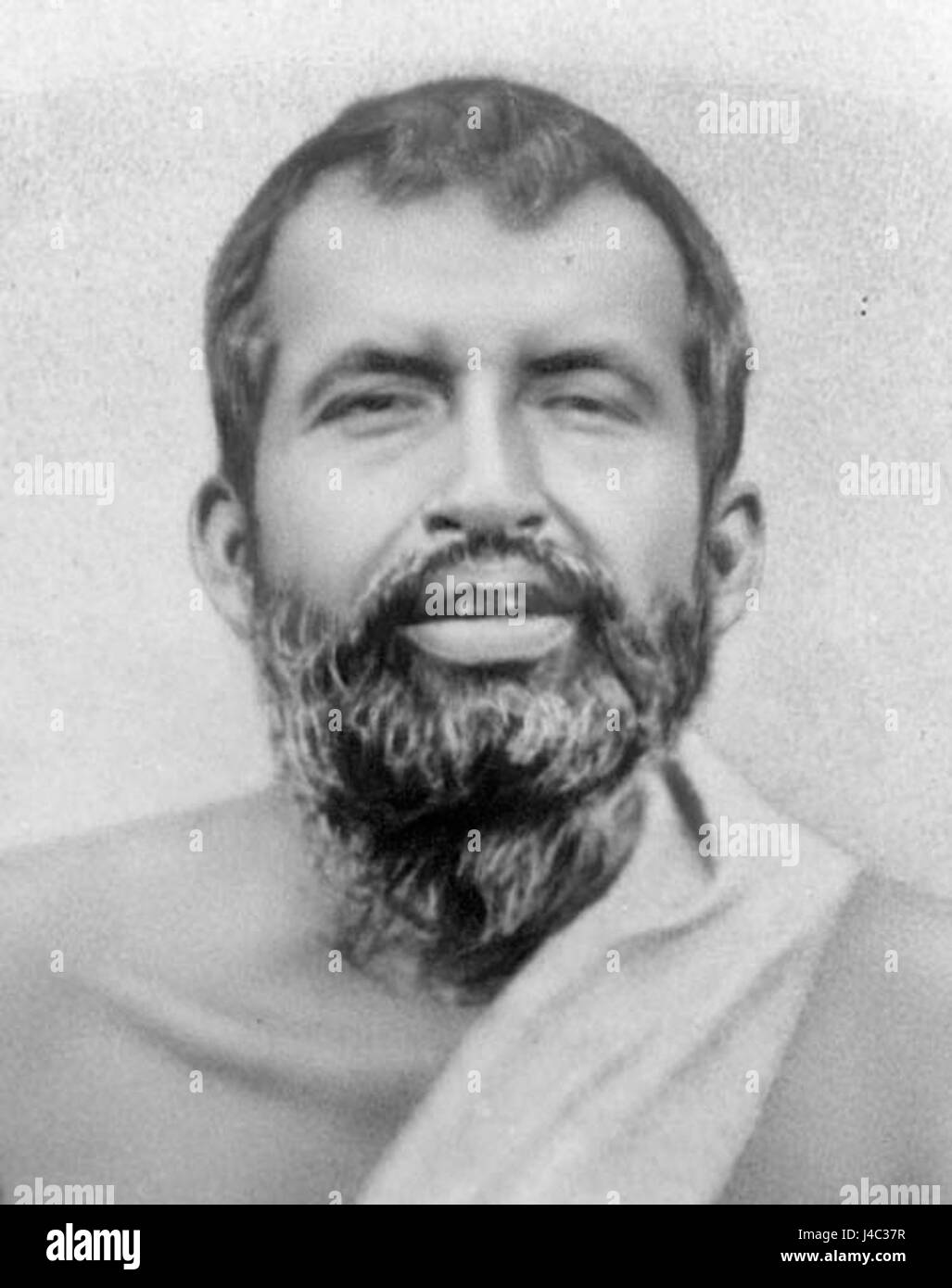 This image of Ramakrishna, a revered spiritual figure in Hinduism ...