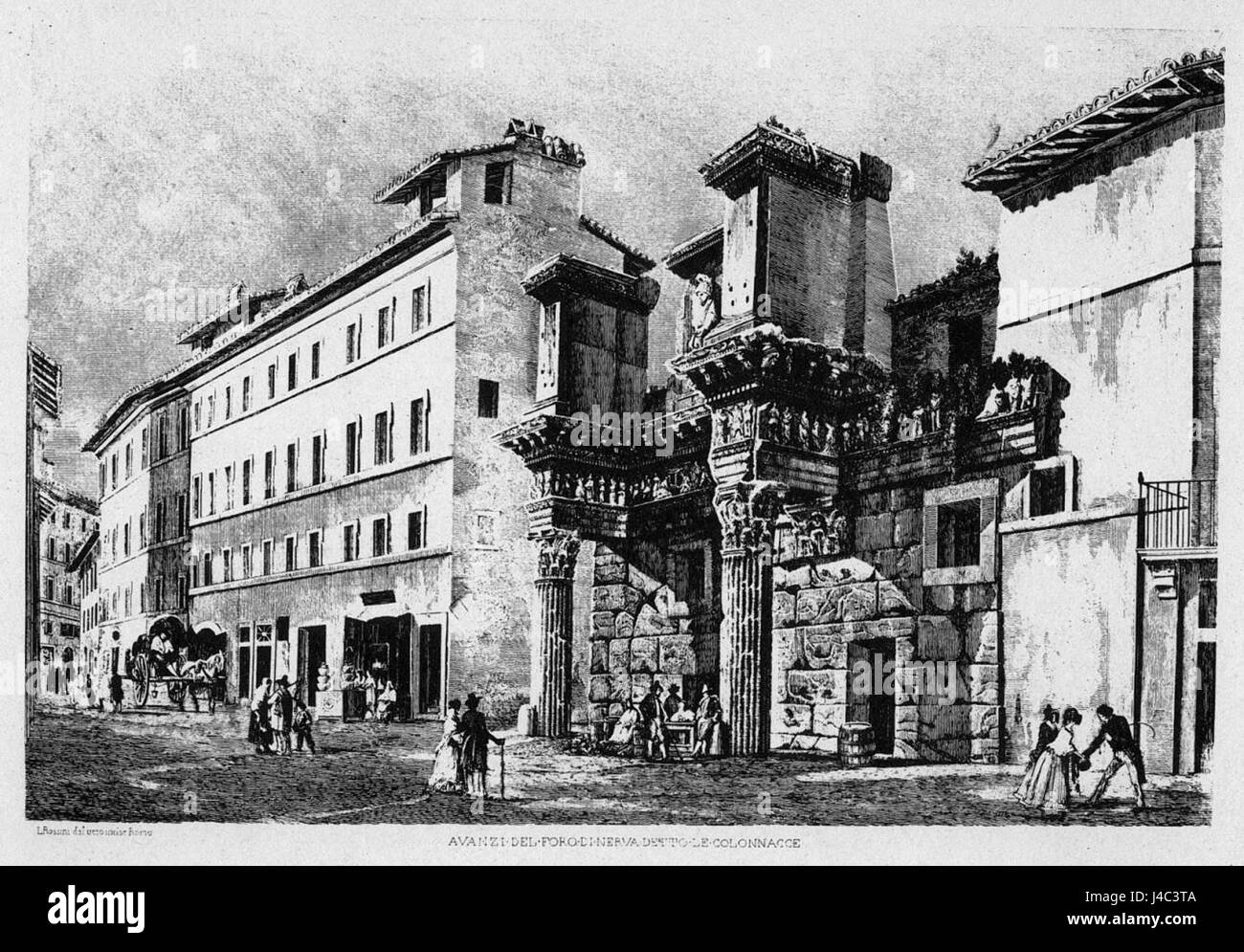 The Forum of Nerva in Rome is an ancient Roman site, featuring ruins ...