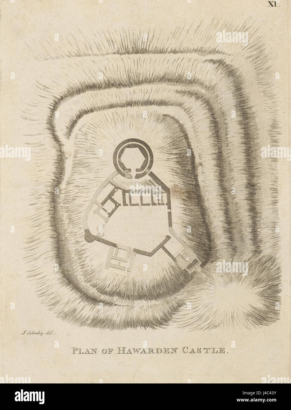Plan of Hawarden Castle 02671 Stock Photo - Alamy