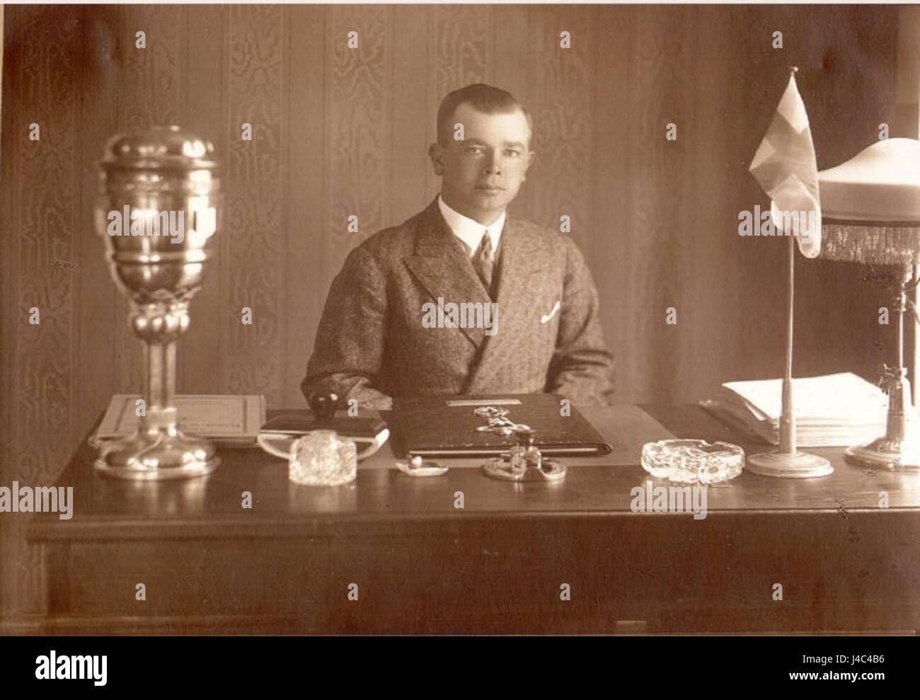 Roman Tavast 1935 year in own Office Stock Photo - Alamy