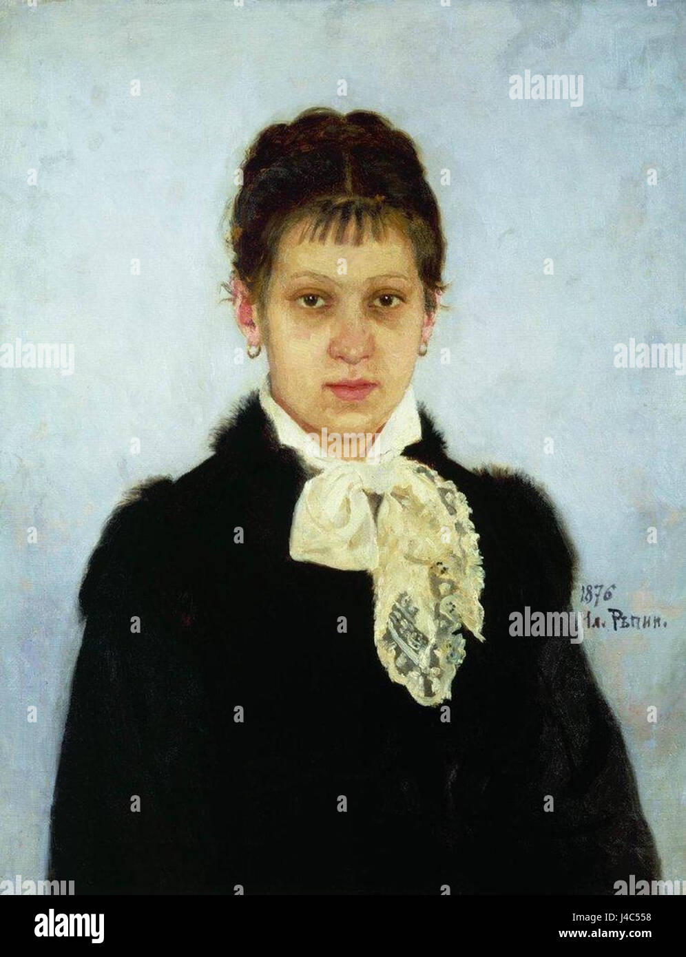 A portrait of Vera Tsjevtsova painted by Russian artist Ilya Repin ...