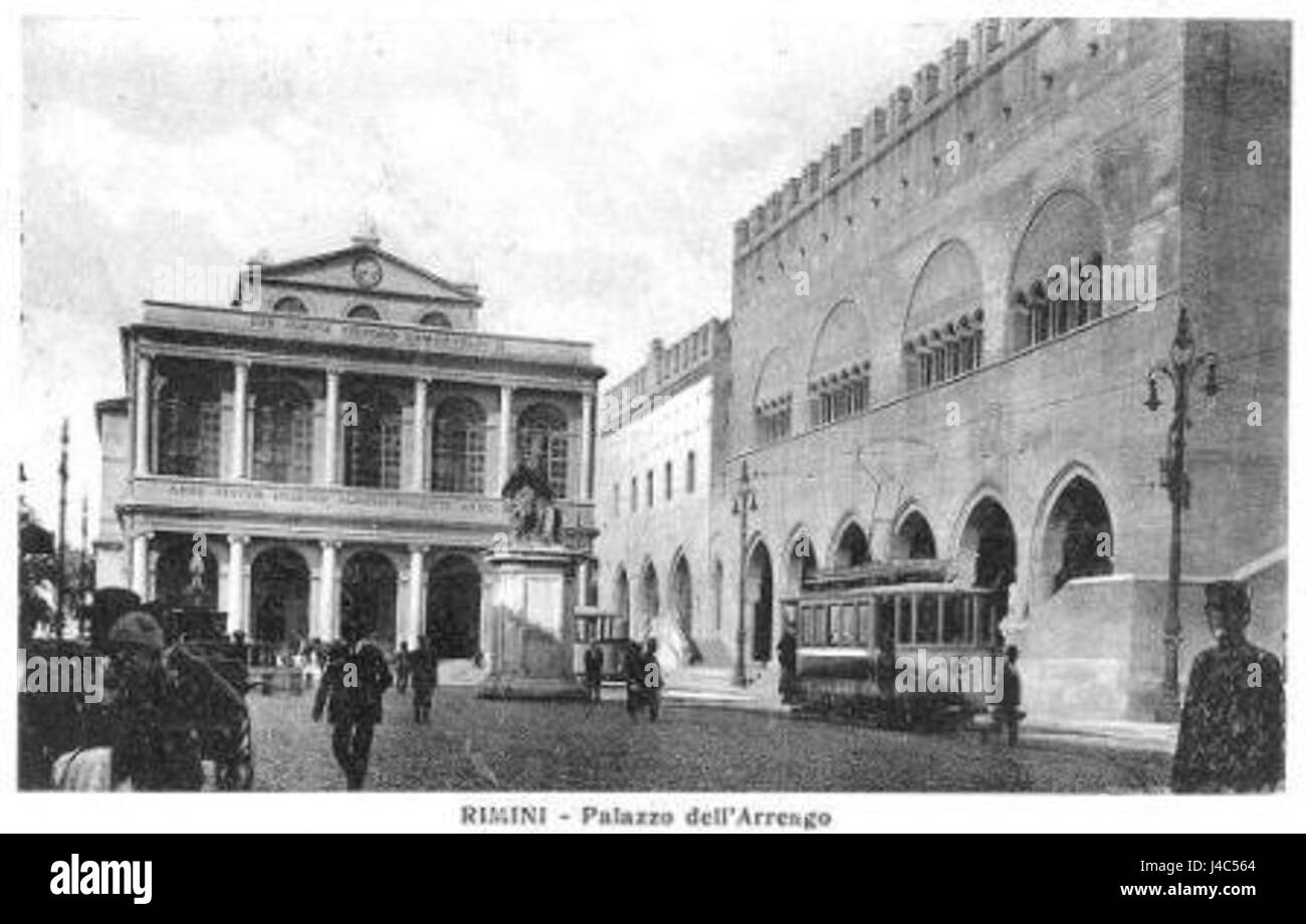 Piazza Cavour in Rimini, Italy, is a historical square known for its ...
