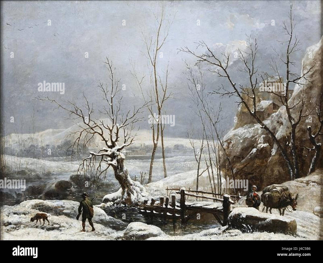 'Paysage avec effet de neige' (Landscape with Snow Effect) refers to an ...