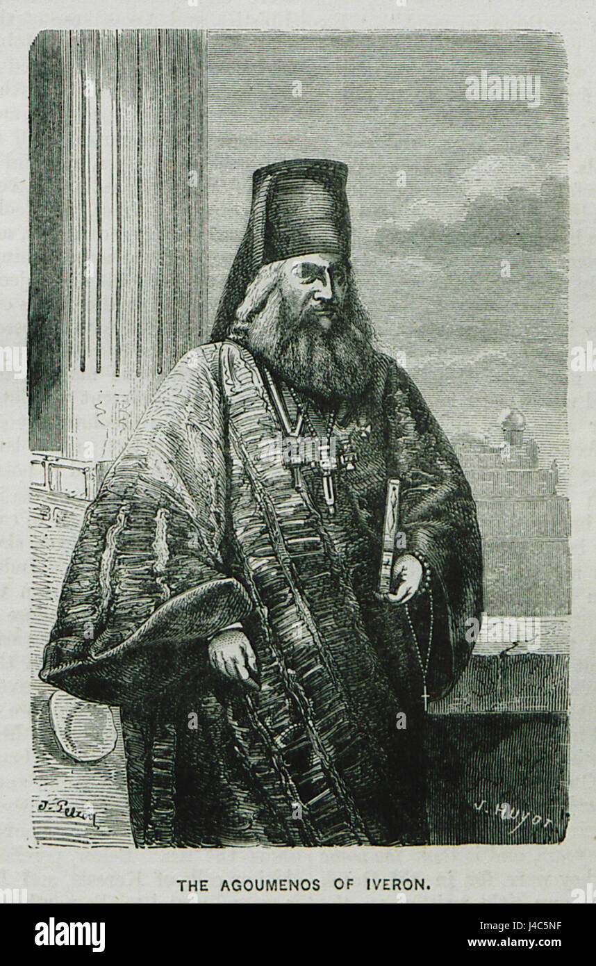 This portrait depicts the abbot of the Iviron Monastery, an important ...