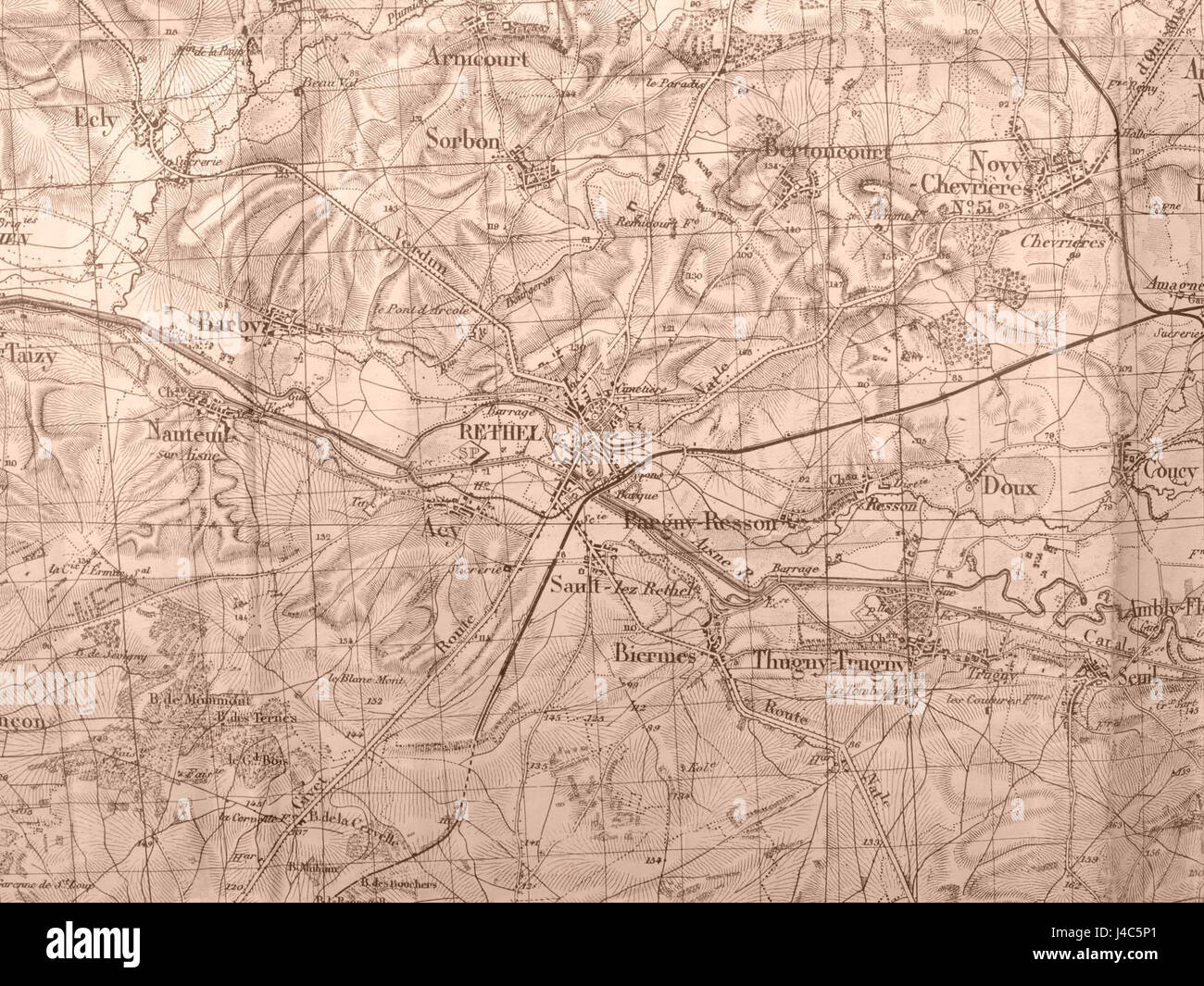 This refers to a 1935 map (carte) of Rethel, a commune in France. The ...