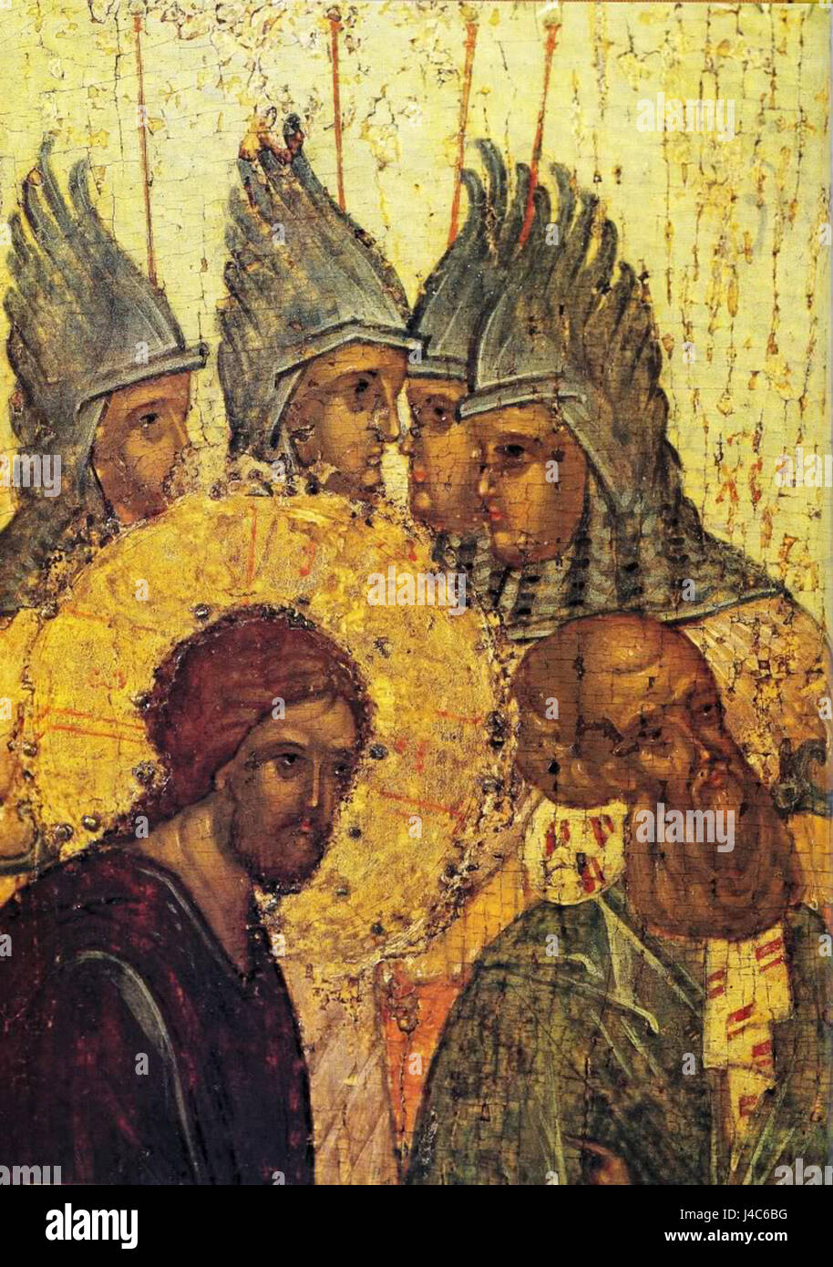 This icon detail depicts the biblical scene of Pontius Pilate's ...