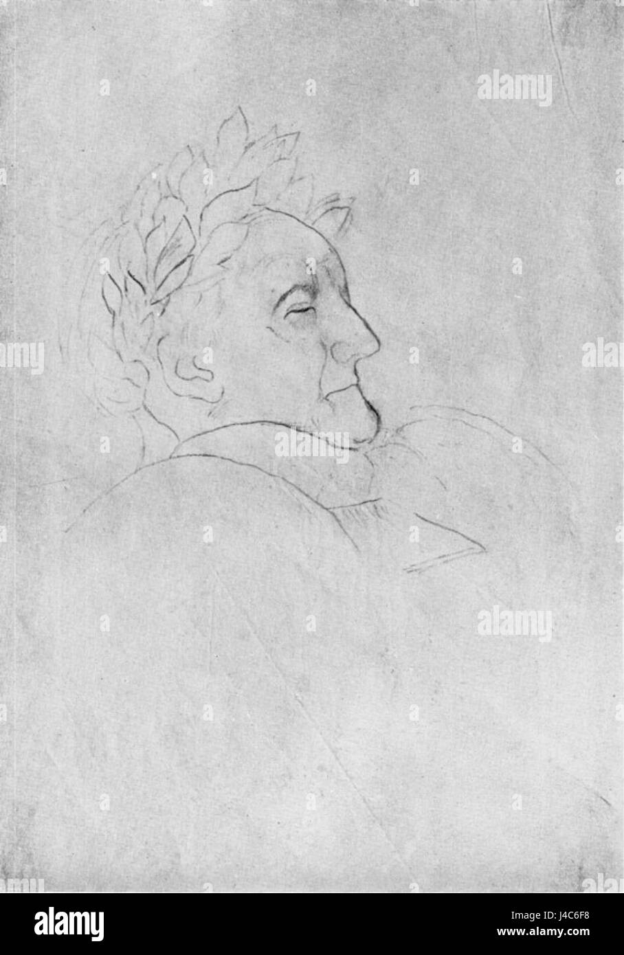 *Goethe Im Tode* by Preller is a depiction of Johann Wolfgang von ...