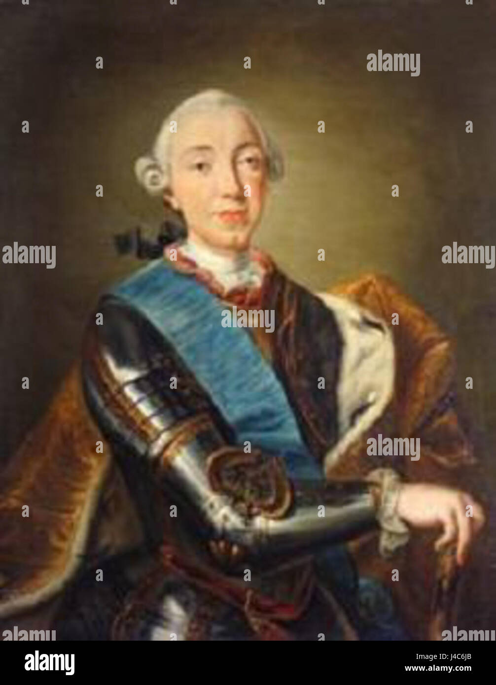 A portrait of Peter III in full armour, painted by Pfandzelt ...