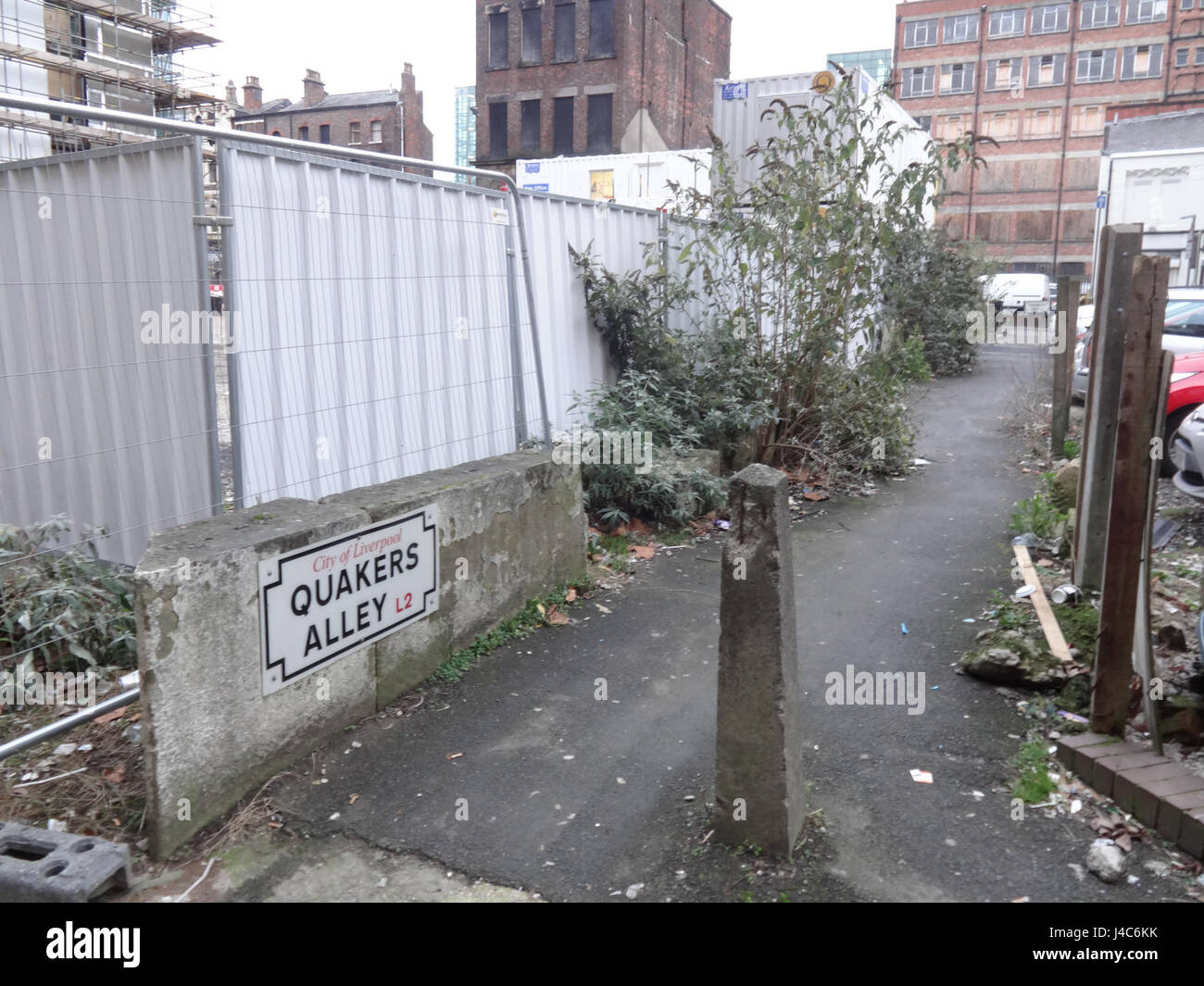 A photograph of Quakers Alley in Liverpool, taken on November 28, 2014 ...