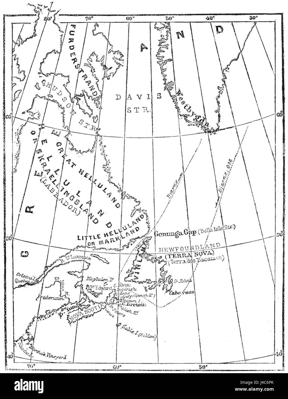 This map depicts the locations of Viking and Portuguese colonies in ...