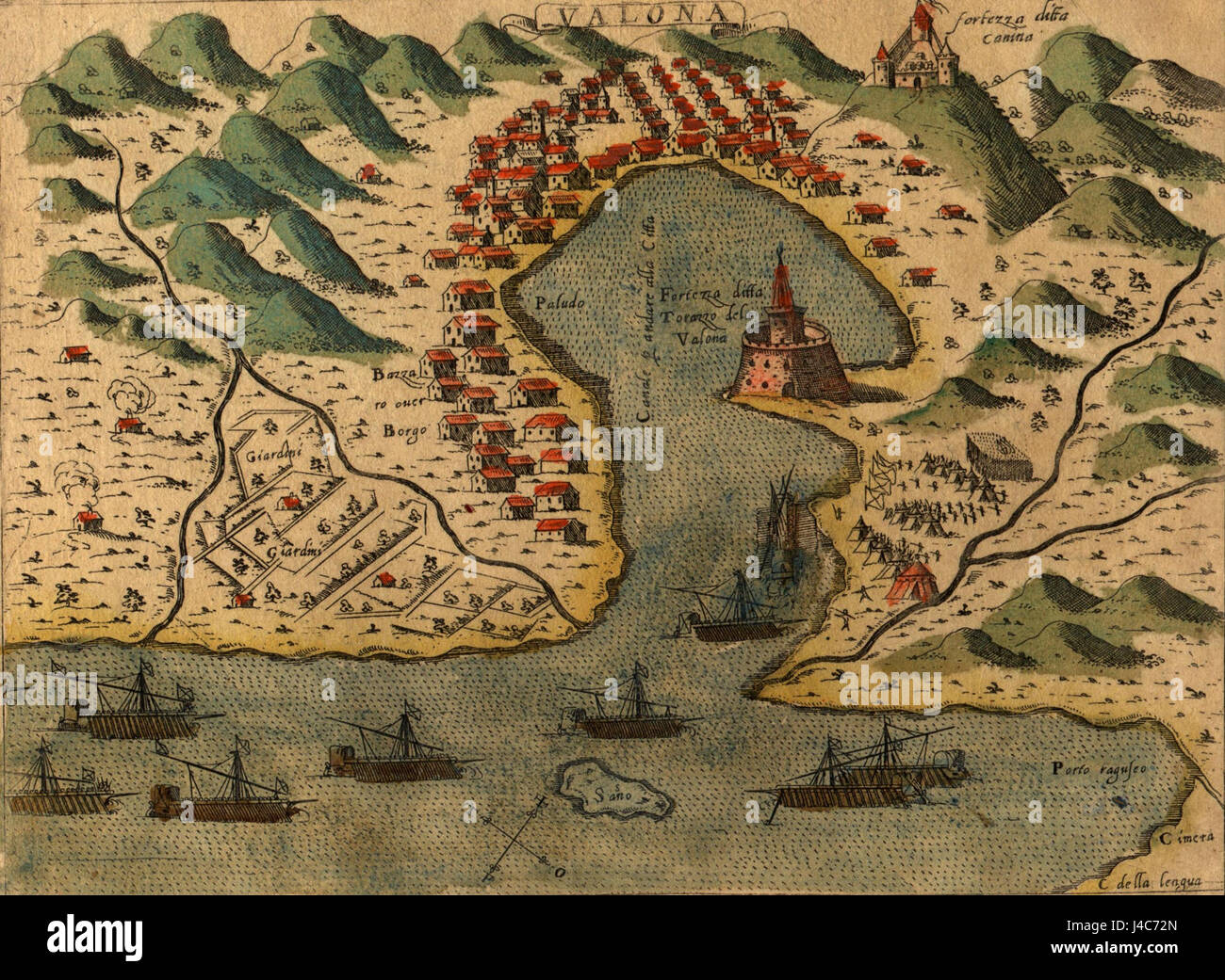 The 'Pinargenti 1573' is a historical document referring to Vlore, a ...
