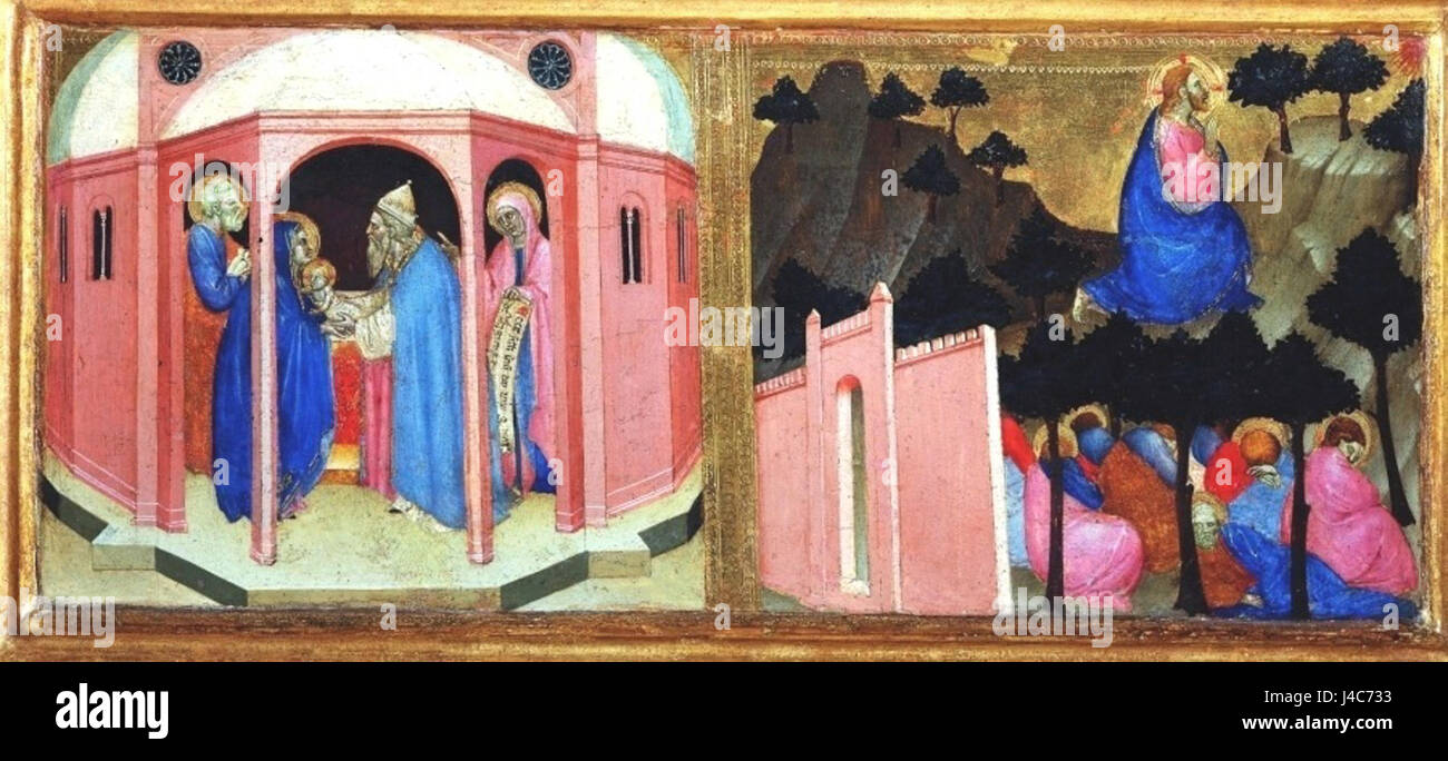 The Prato Polyptych features scenes from the life of Jesus, including ...