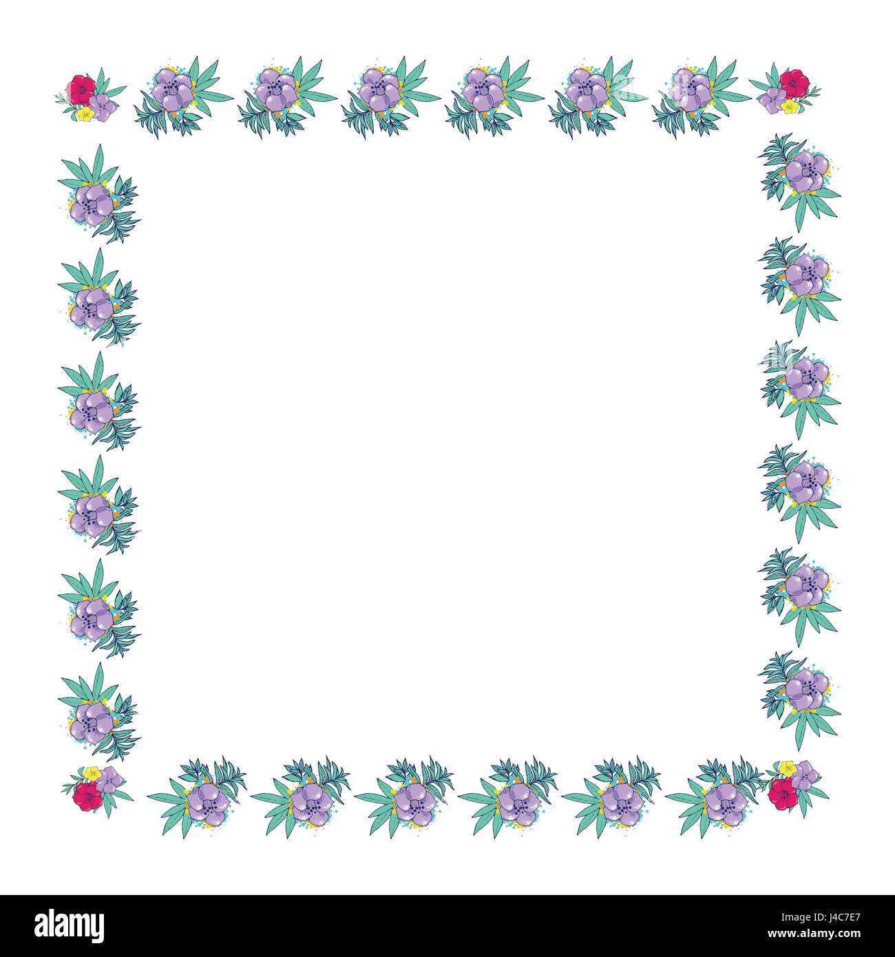 Square floral frame Stock Vector Image & Art - Alamy