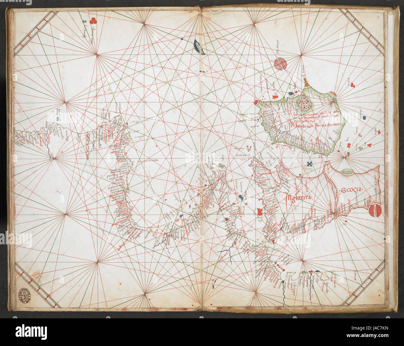 This image refers to a portolano (navigational map) from the Egerton ...