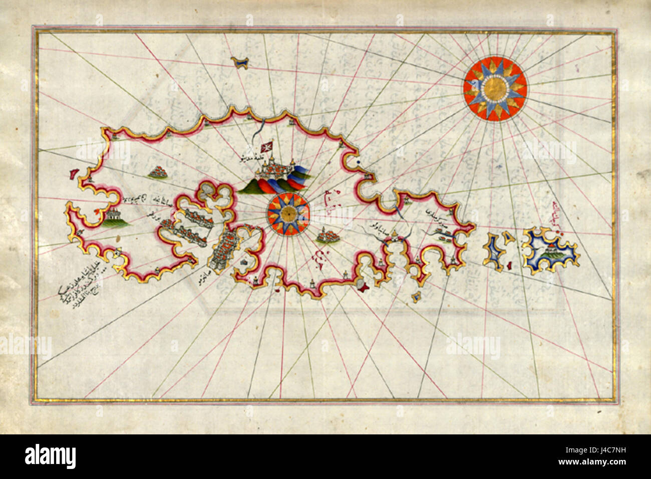 Piri Reis's map of Malta, housed in the Walters Art Museum, is a ...